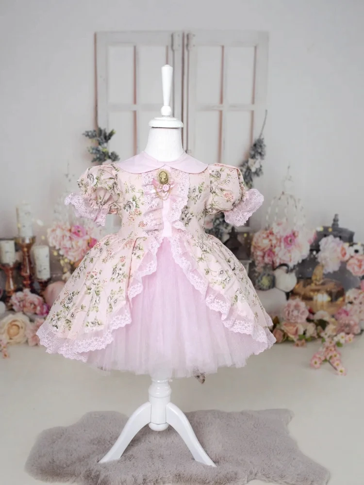 0-12Y-Baby-Girl-Summer-Pink-Rose-Turkish-Vintage-Princess-Pink-Dress ...