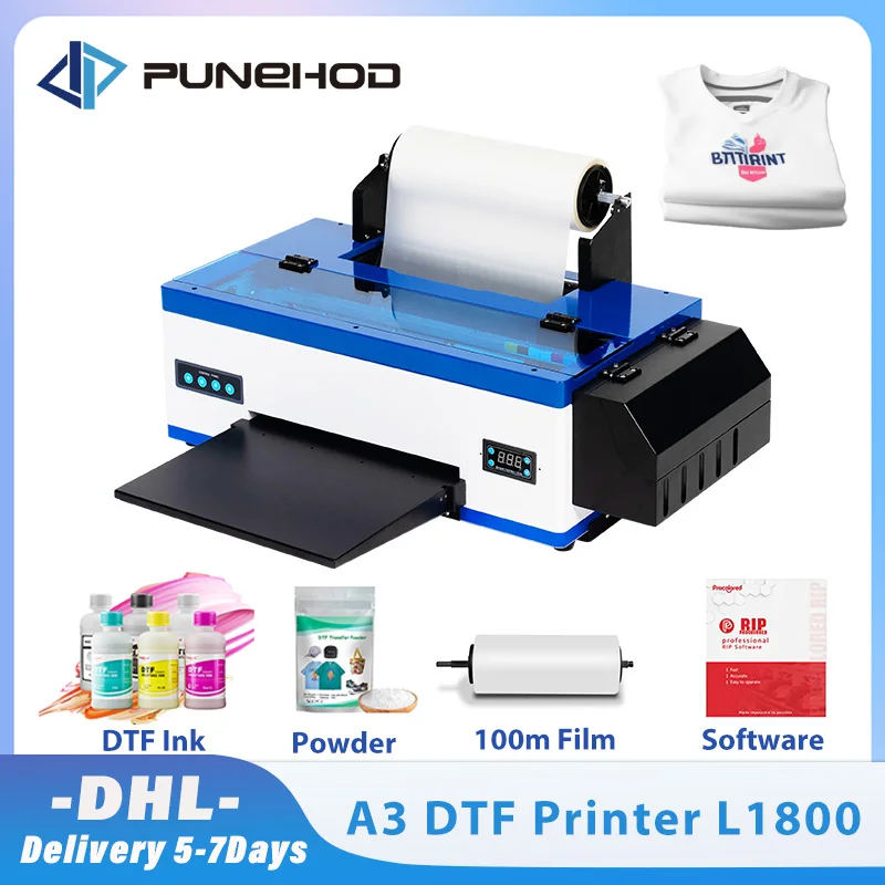 Punehod-impresora-DTF-A3-L1800-para-camisetas-impresora-de-pel-cula-de-transferencia-DTF-con ...
