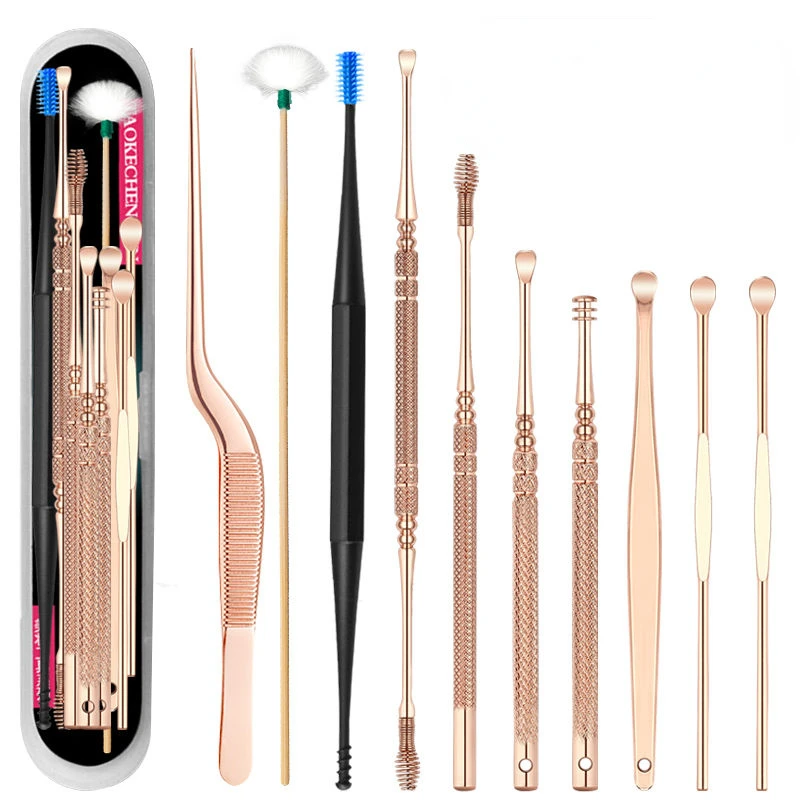 10Pcs Ear Wax Removal Stainless Steel Ear Wax Removal Tool Ear Cleaning ...