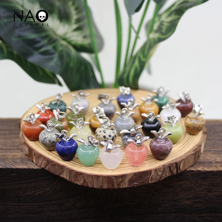15mm-Mini-Crystal-Apple-Pendants-Natural-Stone-Rose-Quartz-Fruit-Statue ...