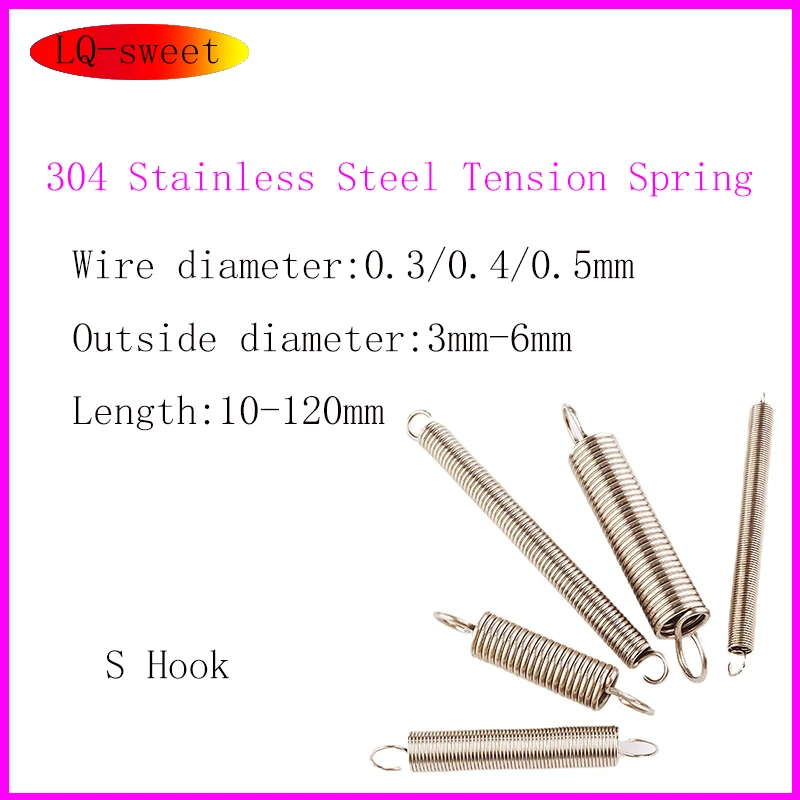 304-Stainless-Steel-S-Hook-Cylindroid-Helical-Coil-Pullback-Extension ...