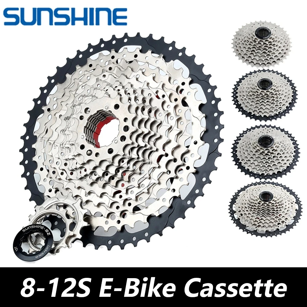 SUNSHINE E Bike Cassette 8/9/10/11/12 Speed 12 32/36/40/46/50D Flywheel MTB Bicycle/e Bike 8V 9V ...