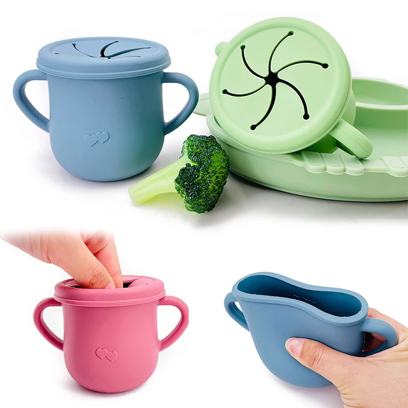 Baby-Silicone-Feeding-Cups-Portable-Drinkware-Sippy-Food-Food-Grade ...