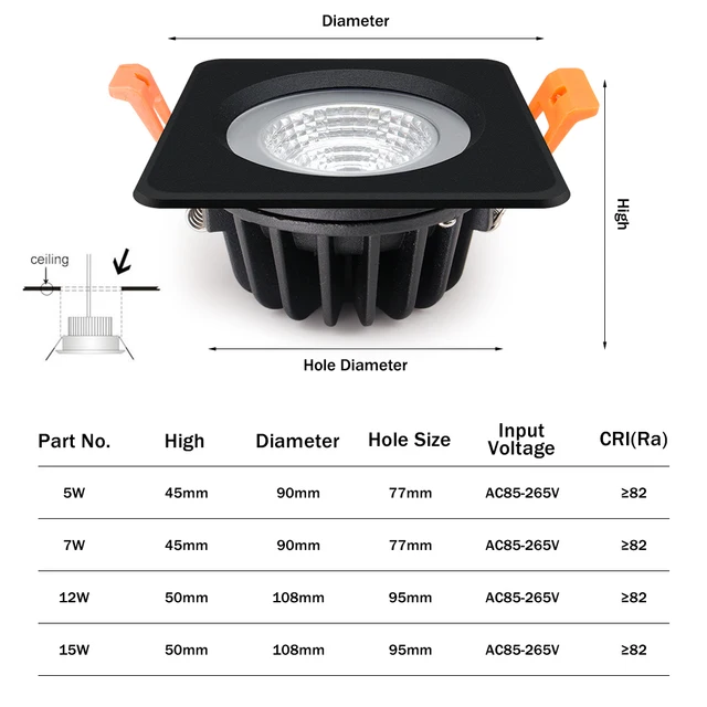 Waterproof COB LED Recessed Spotlights - Lighting4Home