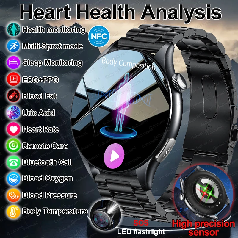 2025 New Three High Nursing level Body composition analysis Smart Watch Lipids Accurate blood ...