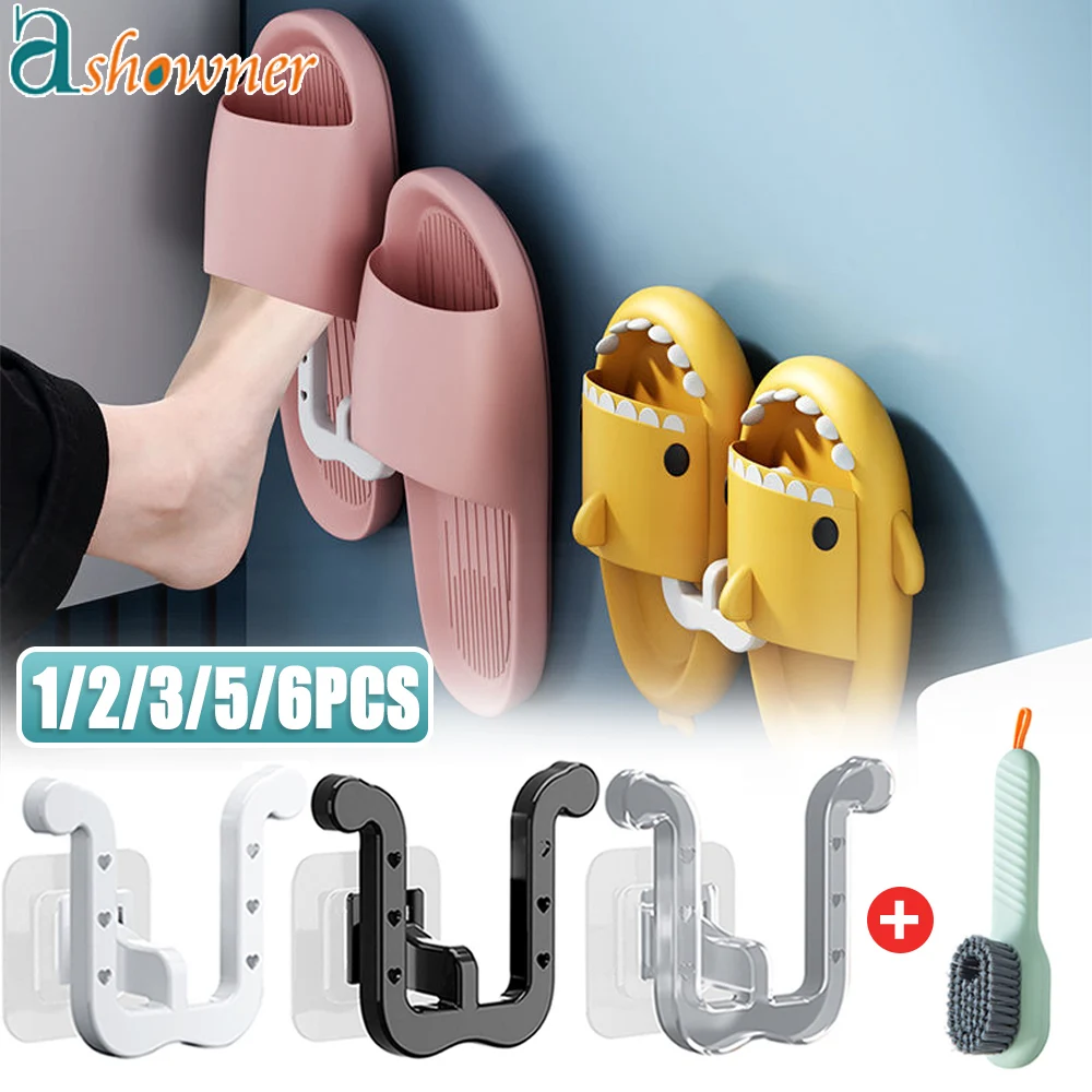 Punch-free Slipper Rack Bathroom Bedroom Wall Drainage Rack Storage ...