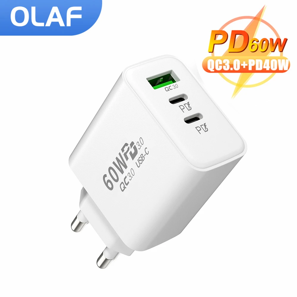 Olaf Pd 60w Usb C Charger Fast Charging Type C Charger Quick Charge 3.0 ...