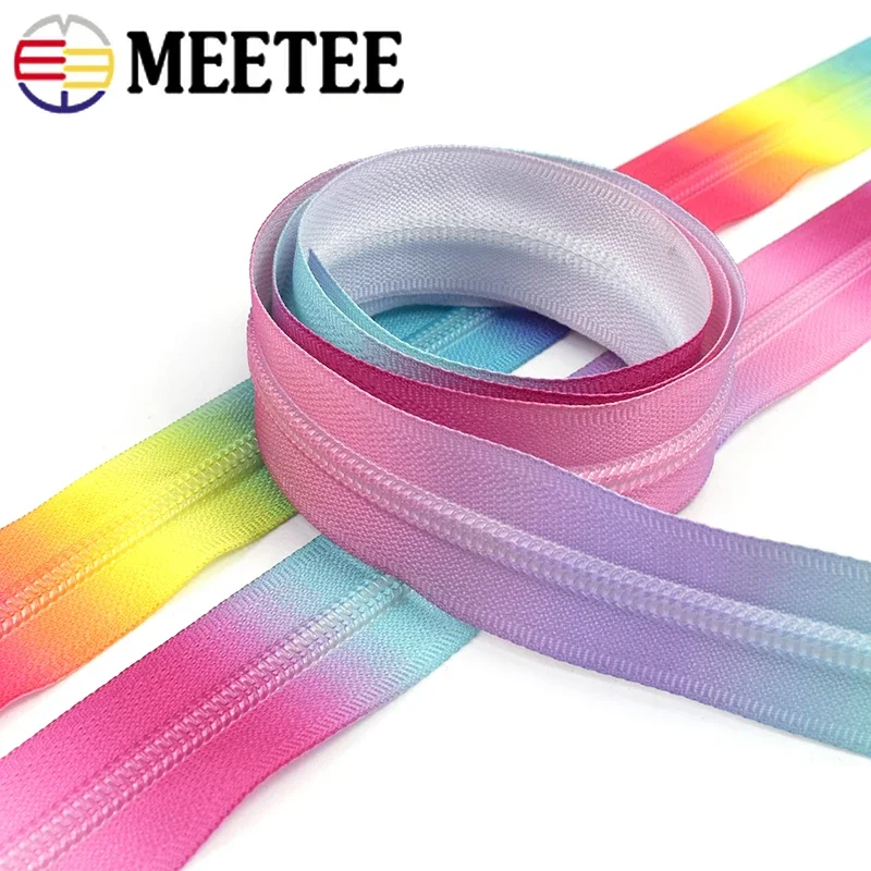 1-2-3Meters-5-Rainbow-Zipper-Tape-Nylon-Printed-Decorative-Zip-for ...