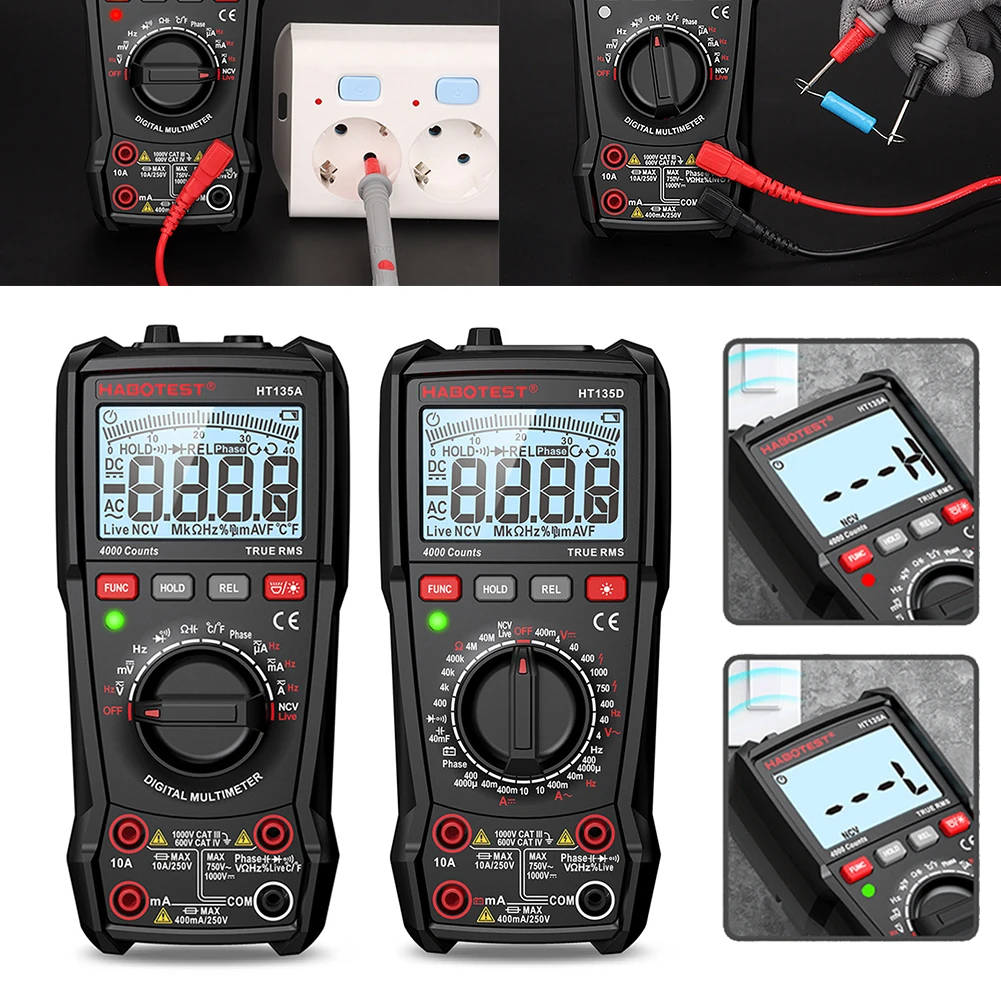 Digital-Multimeter-4000-Counts-Voltage-Resistance-Meter-with-NCV ...