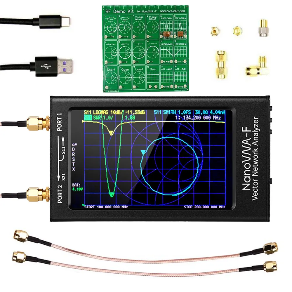 Nanovna-f 4.3 Inch Ips Lcd Display Vector Network Analyzer V3.1 Version Antenna Analyzer Short ...