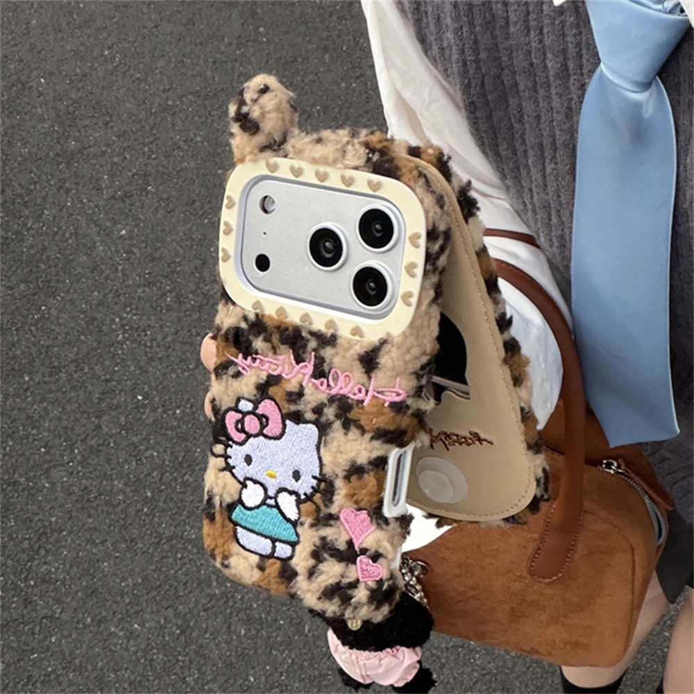 NEW Leopard Fluffy Fur Flip Mobile Phone Case For iPhone 17 Pro Max 16 ...