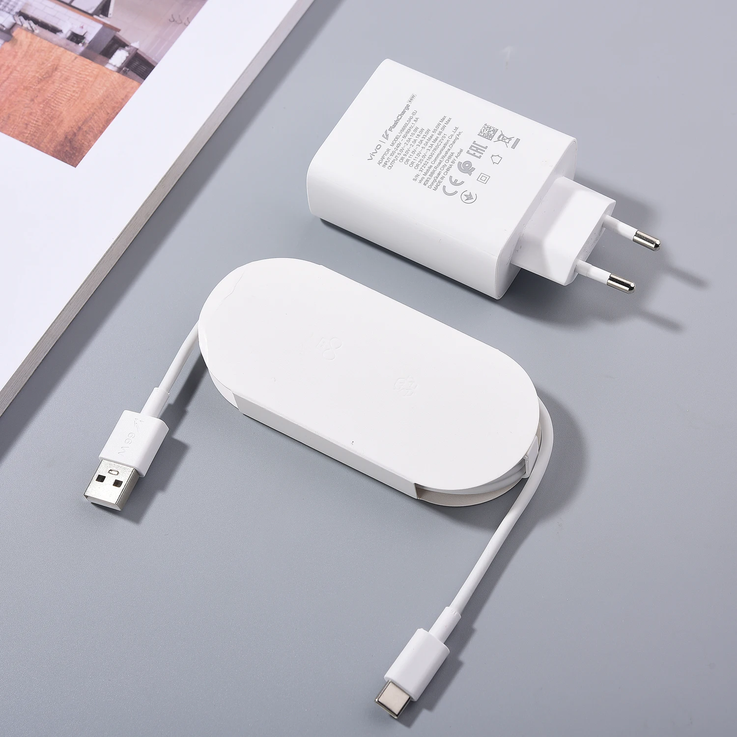Original VIVO 66W Charger FlashCharge Fast Power Adapter Type C Cable ...