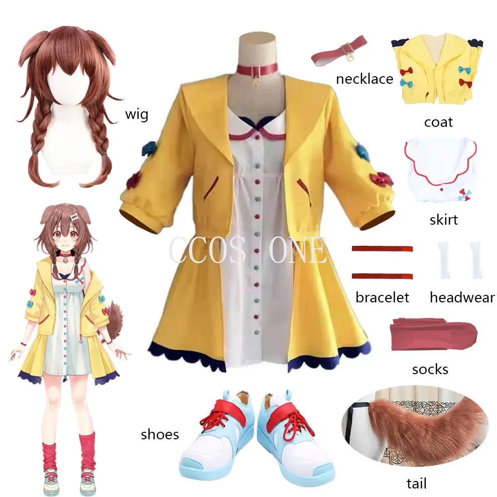 Anime-VTuber-Inugami-Korone-Cosplay-Costumes-Women-Cute-Dress-Skirt ...