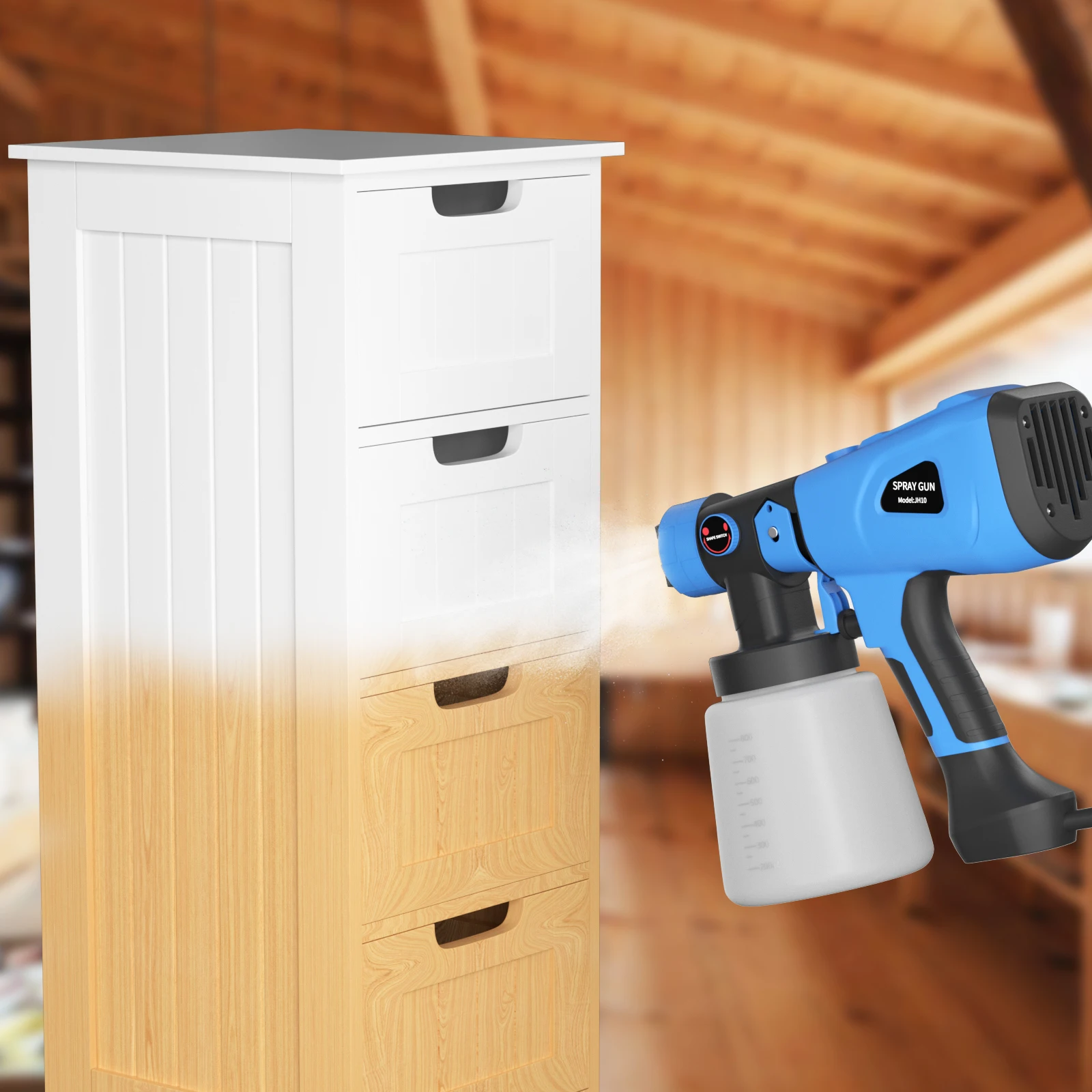 3 Spray Patterns& 1000ml Tank,Electric Paint Sprayer for Fencing ...