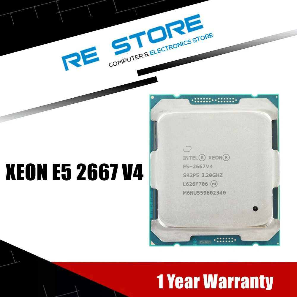 Usado intel xeon e5 2667 v4 processador central 8 núcleo 3.2ghz 25mb l3 ...