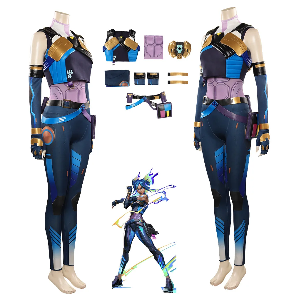 Valorant-Neon-Cosplay-Costume-Top-Pants-Vest-Full-Set-Women-Girls ...