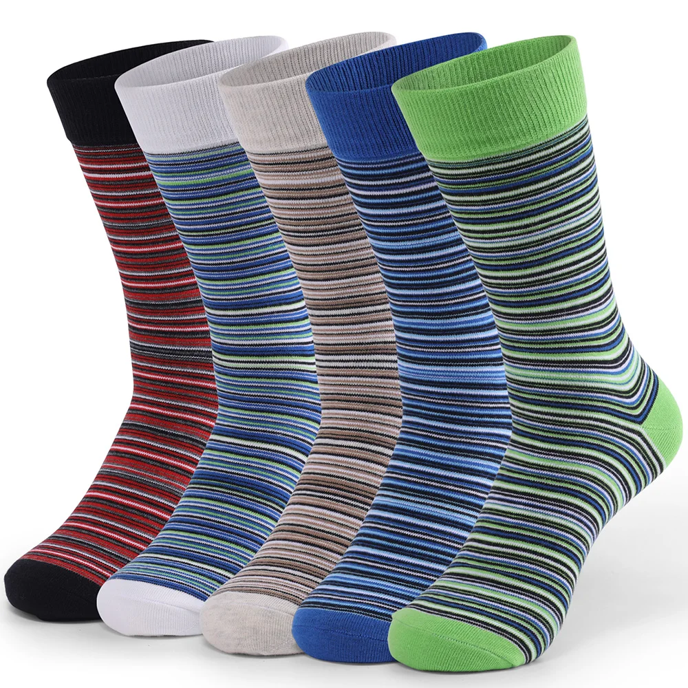 5 Pairs Mens Fun Dress Socks, Pattern Funny Socks Pack, Colorful ...