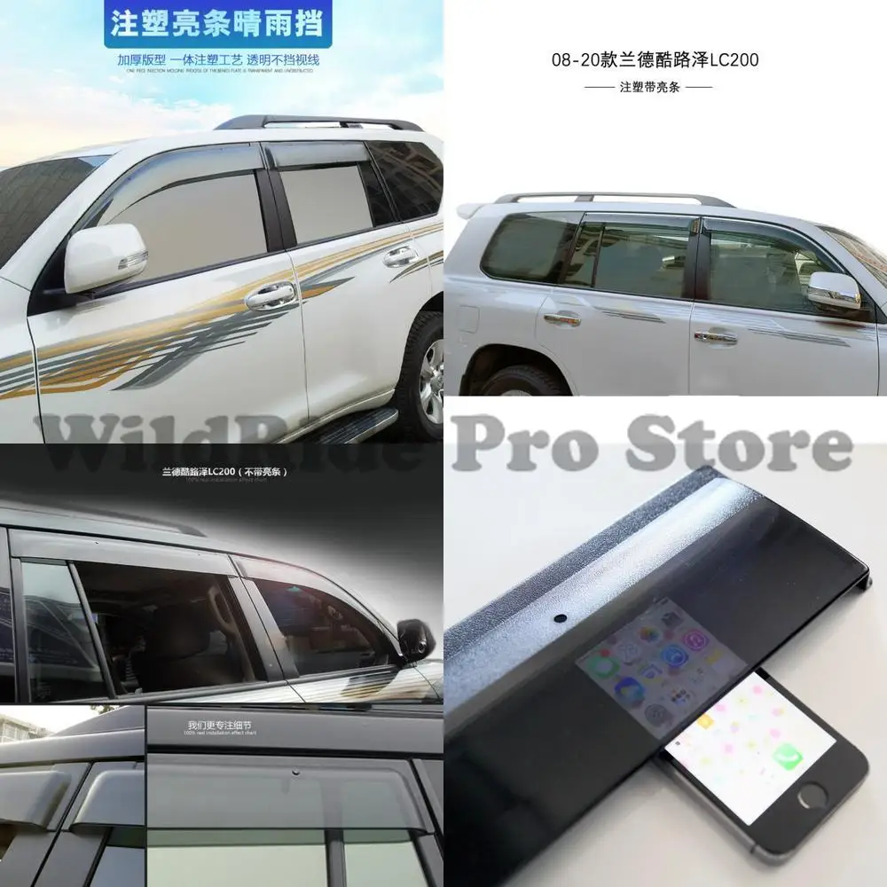 1 set designed for Toyota Land Cruiser rain visors 05-19 model Land ...