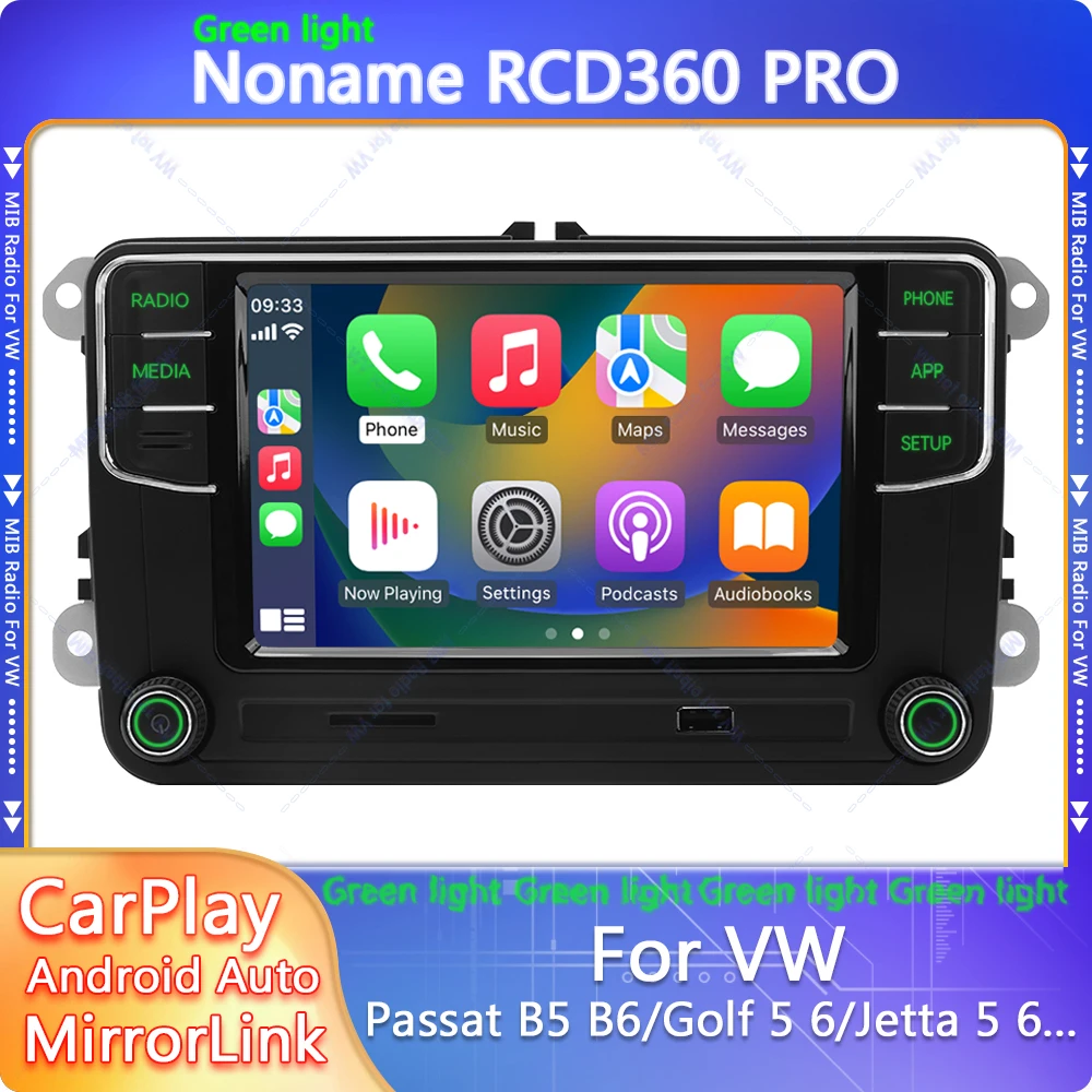 Noname-RCD360-Pro-Grenn-Light-Carplay-Car-Radio-Bluetooth-Android-Auto ...