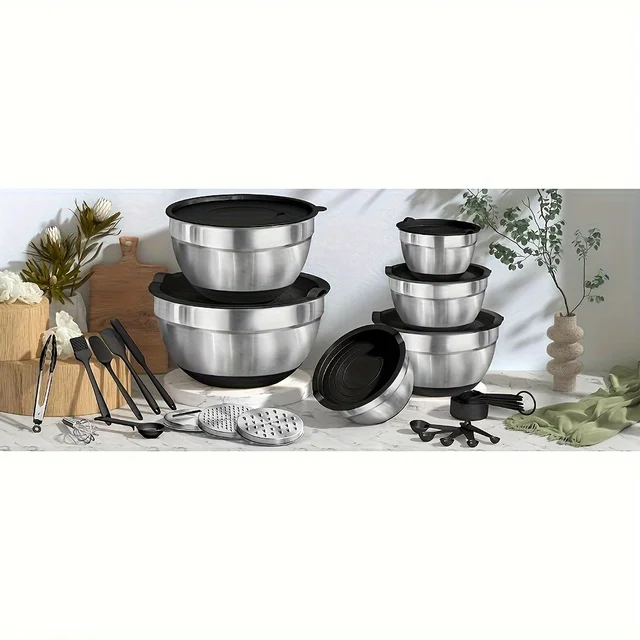 Stainless Steel Mixing Bowls Target 27-Piece - Nesting Bowls With Lids ...