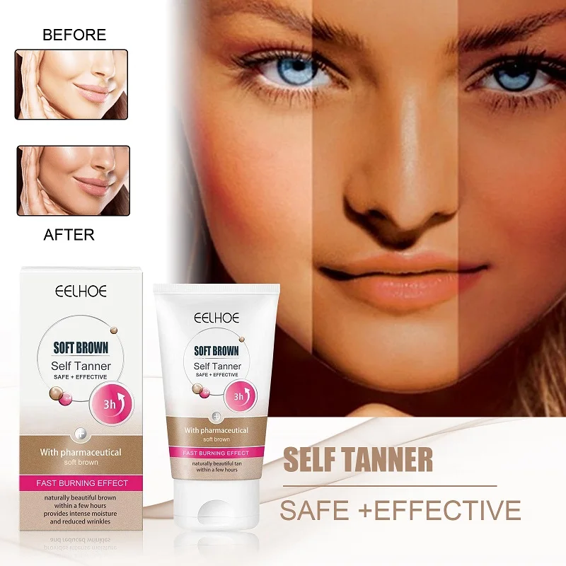 Self Tanning Cream Fast Body Face Self Tanner Tan Cream Solarium Makeup ...
