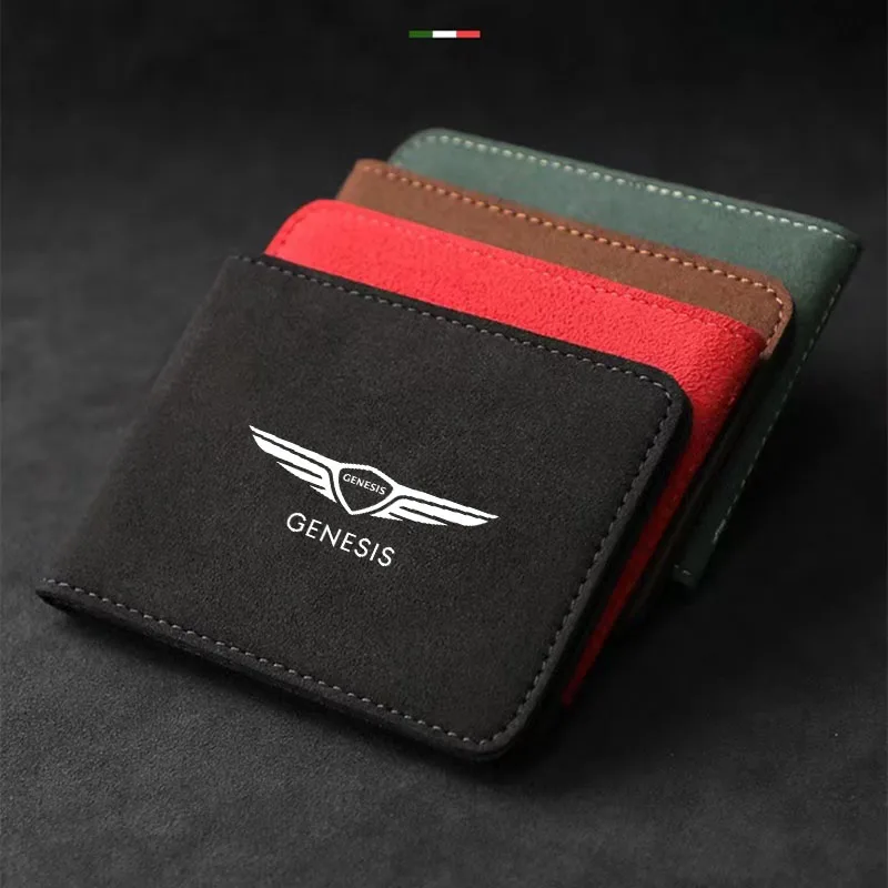 Car Documents Storage Bag Suede Wallet for Hyundai GENESIS G80 G70 G90 ...