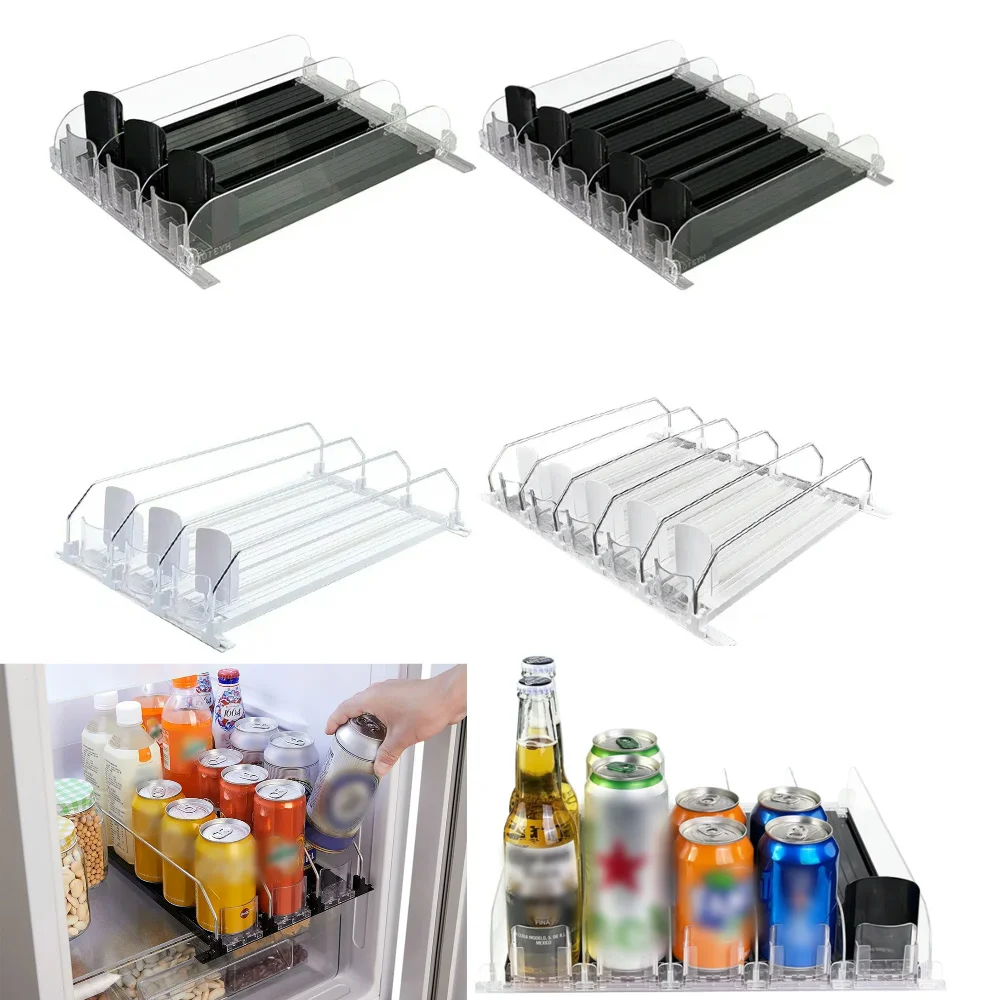 Drink-Organizer-Dispenser-Spring-Push-Beverage-Pusher-Shelf-Adjustable ...
