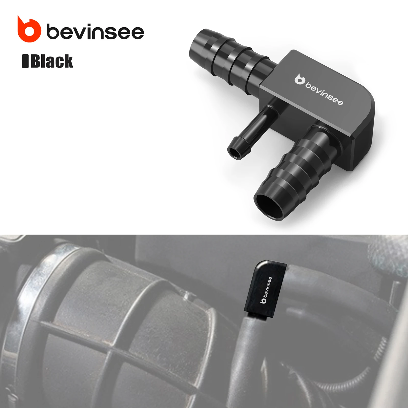 BEVINSEE Aluminum Vacuum Hose F-Connector for BMW M54 E39 525i 530i,E46 ...