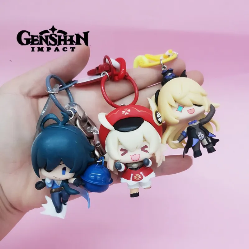 Llavero Genshin Impact de PVC para niños y niñas, llavero de Anime ...