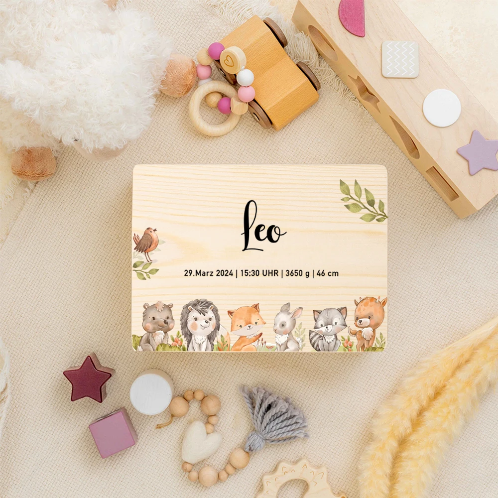 Personalized Cute Forest Animal Storage Box A Commemorative Box with ...