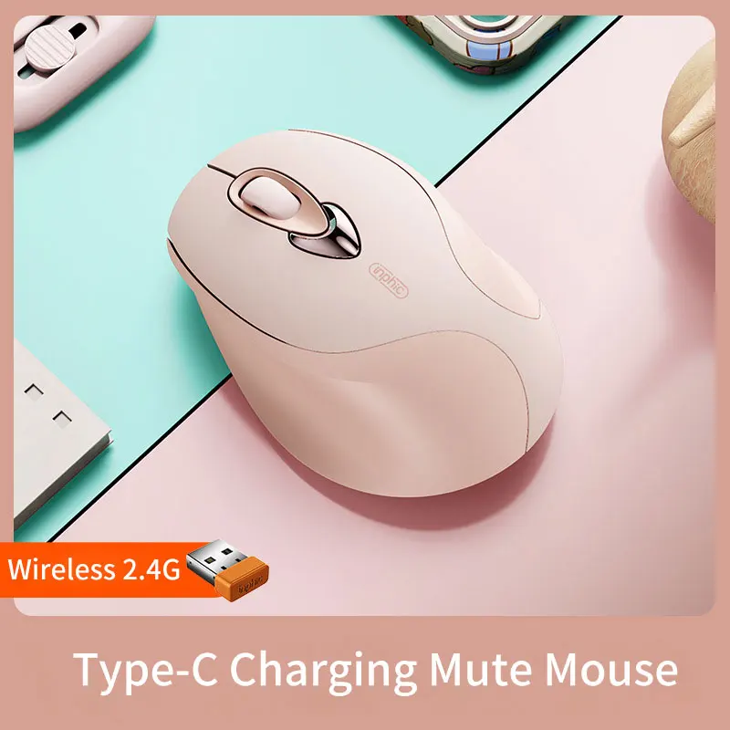 Inphic-M8-2-4G-Wireless-Mouse-Kawaii-Matte-Rechargeable-Silent-Click ...