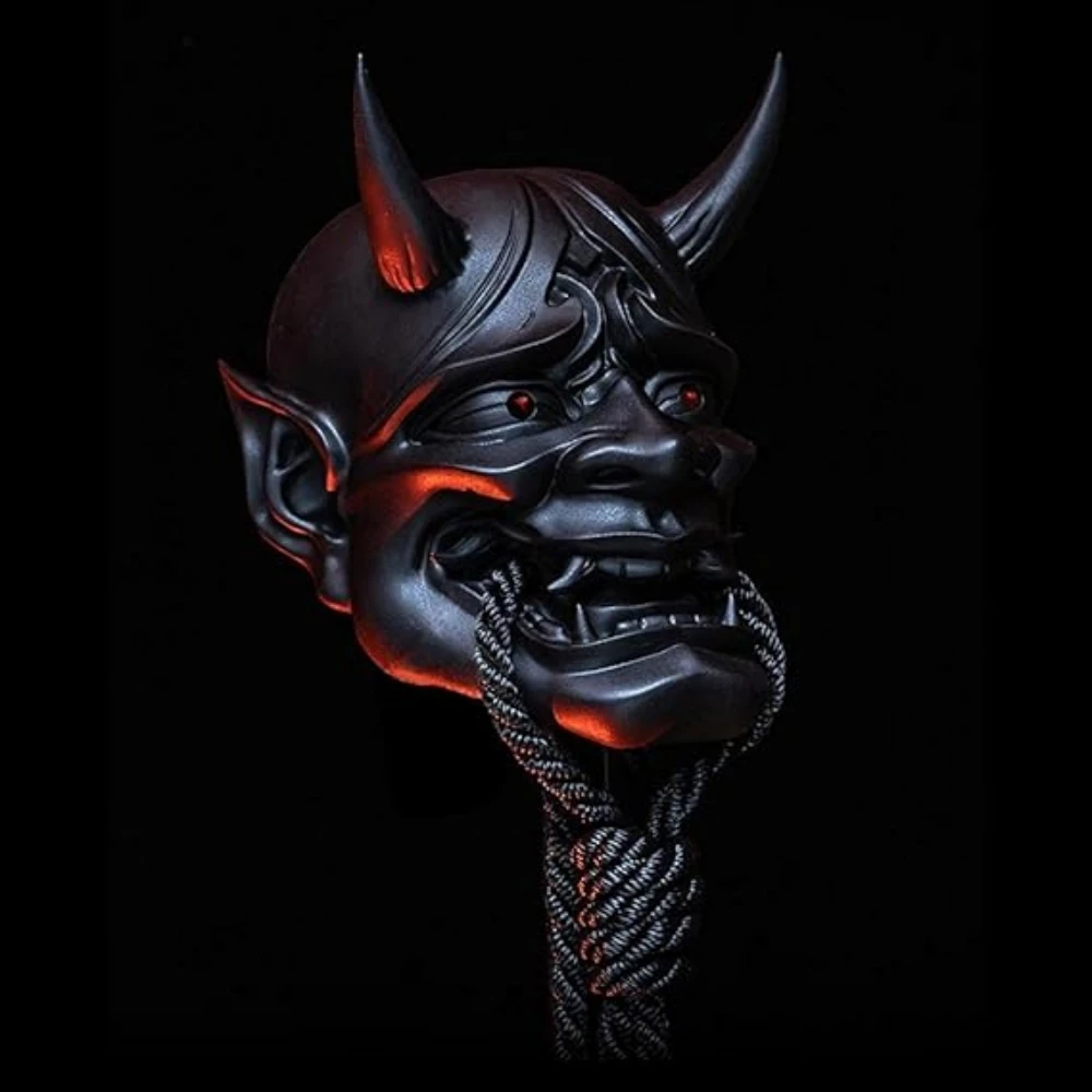1PC-Black-Halloween-MARK-Japanese-Sealed-Prajna-Devil-Hannya-Noh-Kabuki ...