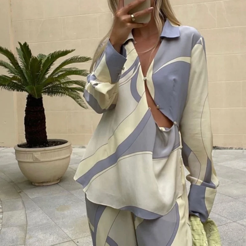 Autumn-Women-s-Clothing-Irregular-Pattern-Print-Sneaky-Design-Suit-Long ...