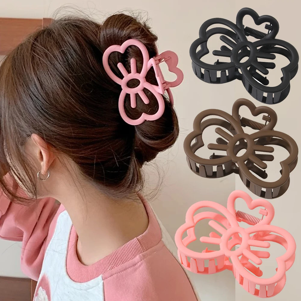 Korean-Cute-Bowknot-Hair-Clip-Plastic-Claw-Clip-Candy-Color-Crab-Hair ...