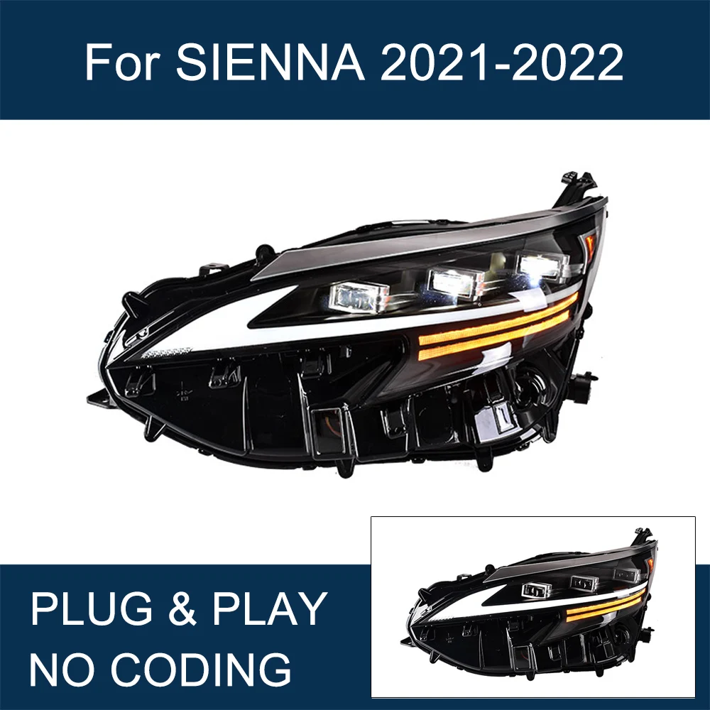 1-Pair-LED-Head-Light-Assembly-for-Toyota-Sienna-2021-2020-with-LED ...