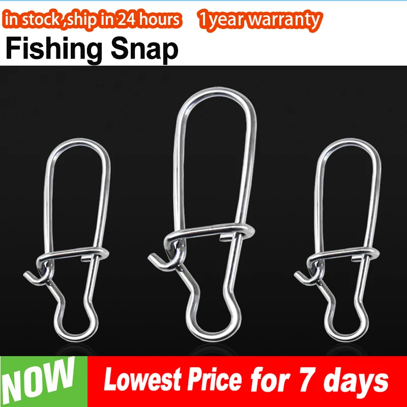 50-100PCSs-Stainless-Steel-Fishing-Swivel-Connector-Hooks-Line-Clip ...