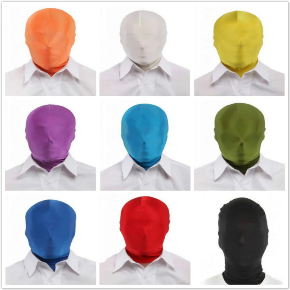 Unisex Halloween Adult Spandex Full Face Mask Hood Headgear Cosplay ...