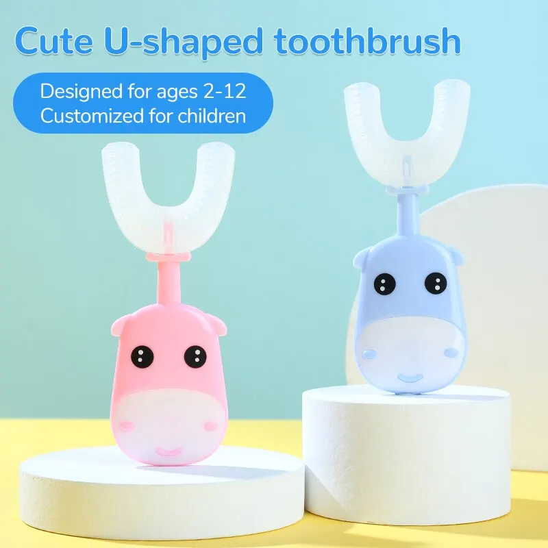 Children-s-Toothbrush-U-shaped-Baby-Toothbrush-Soft-Silicone-Tooth ...