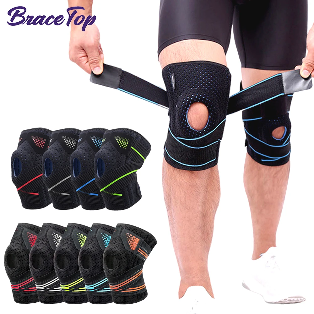 BraceTop-1-Pair-Knee-Support-Quick-Dry-Silica-Gel-4-Spring-Stabilizer ...