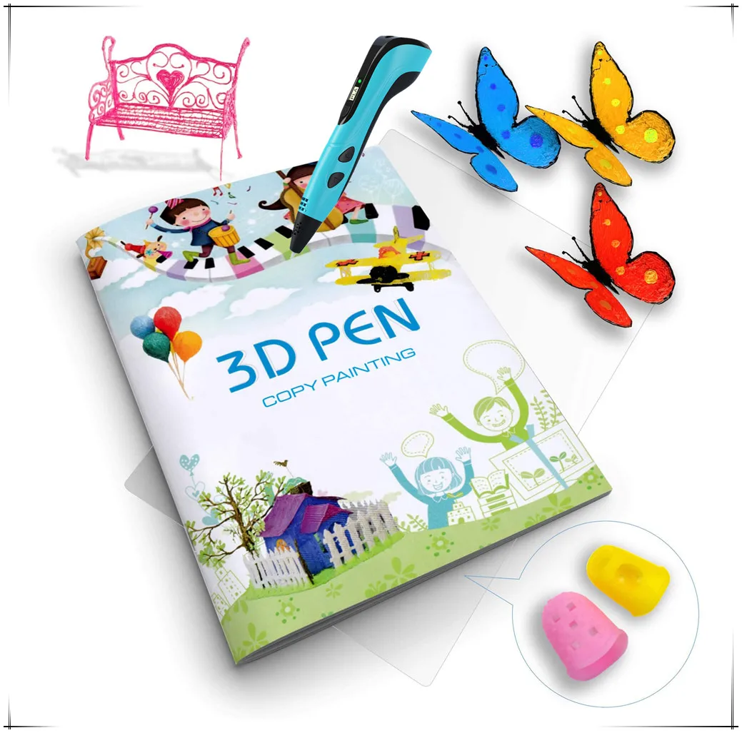 3D-Printing-Pen-Drawing-Book-Reusable-Colorful-22-40-Patterns-Thick ...
