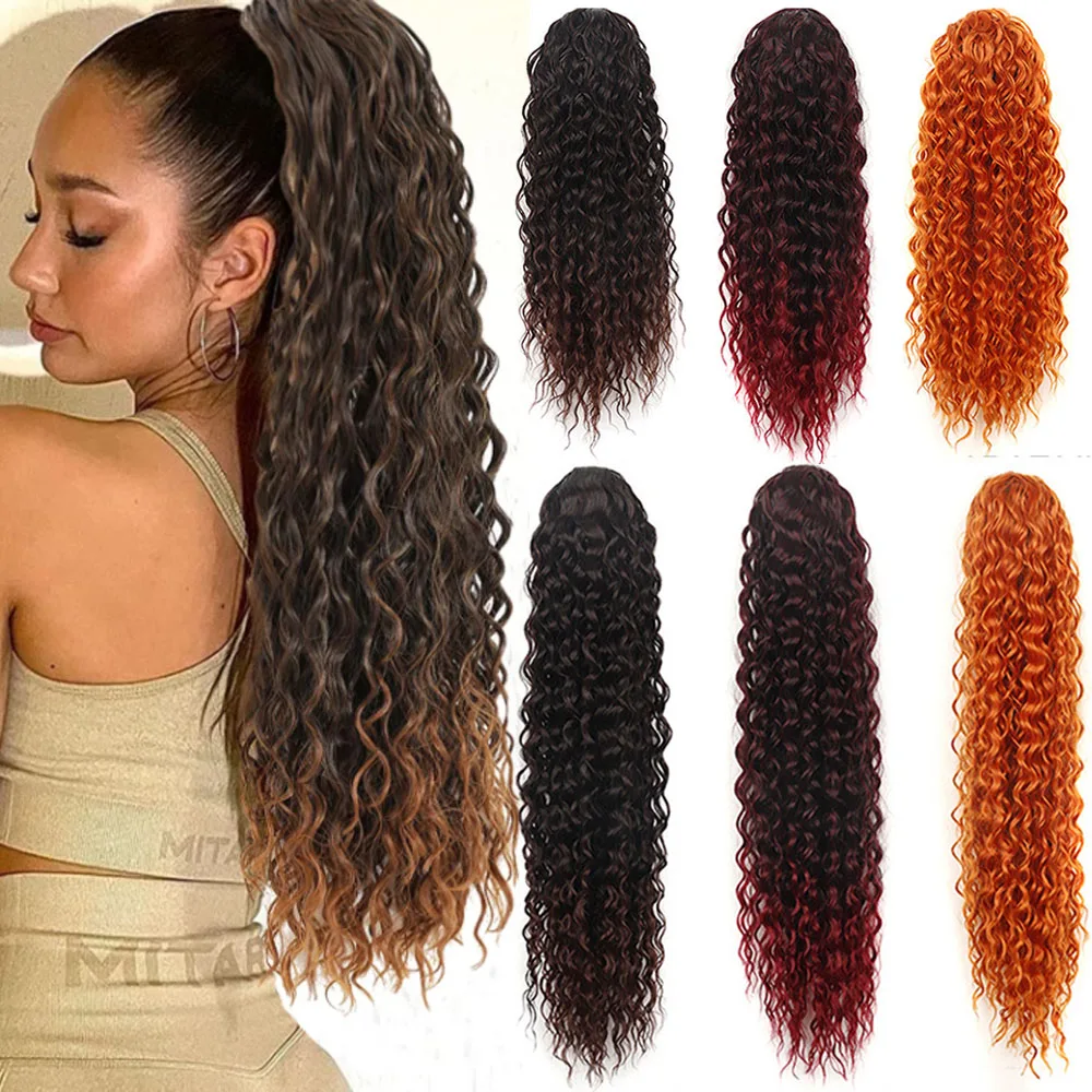 Deep-Wave-Ponytail-Hair-Extensions-Synthetic-Charming-Hairnet-Ponytail ...