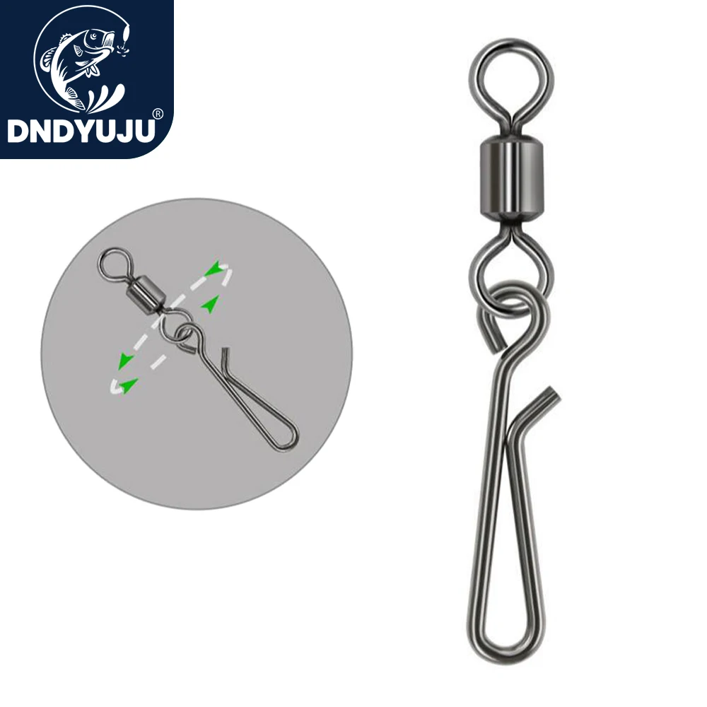 DNDYUJU-10pcs-Fishing-Lure-Snap-Fishing-Rolling-Swivels-Interlock-Pin ...