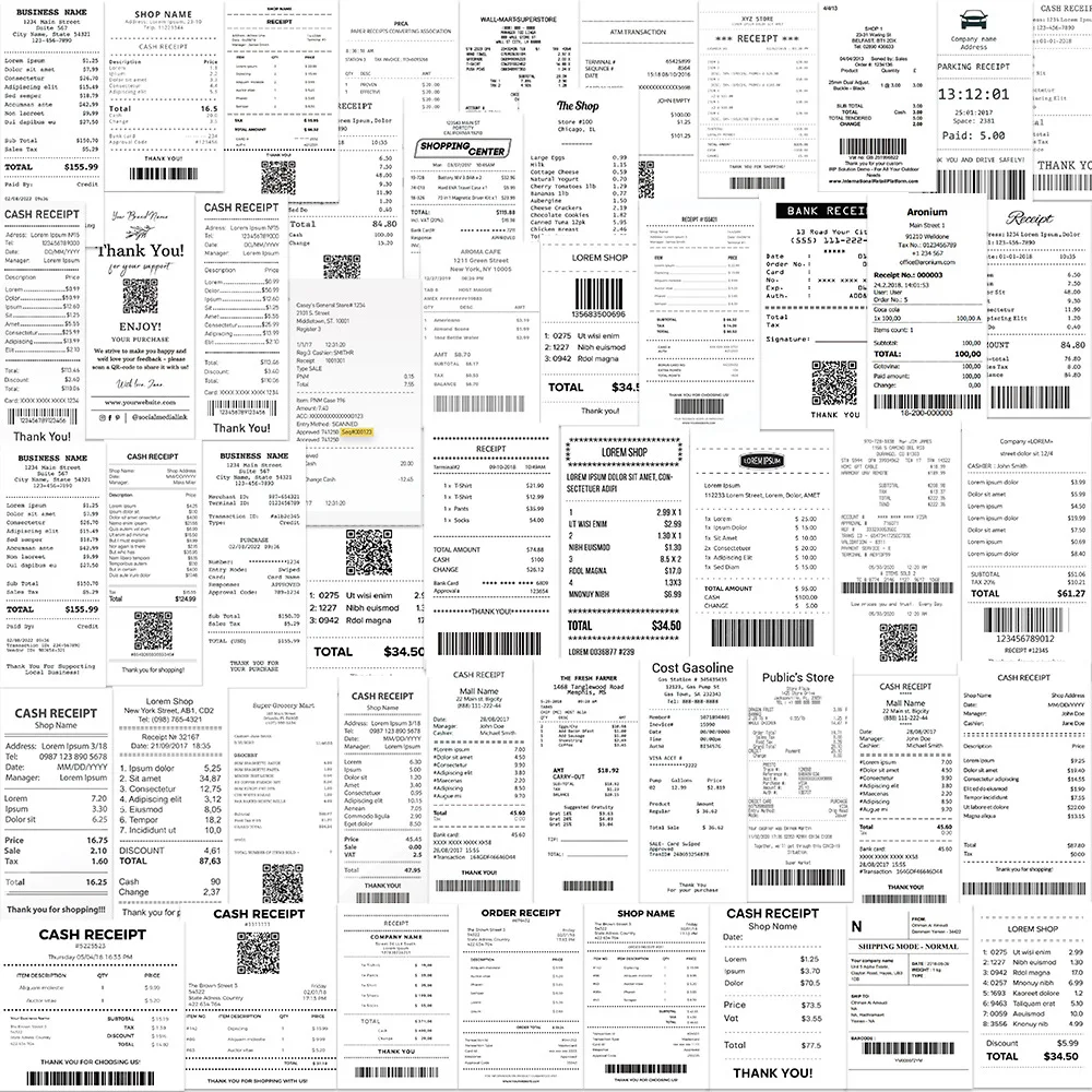 SL-50pcs-shopping-receipt-Sticker-for-Planner-Album-Scrapbooking ...