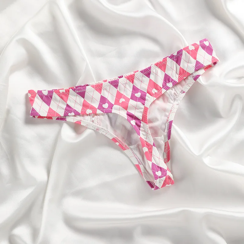 Culotte À Carreaux Géométriques Pour Femmes, String Pour Femmes, Sous ...