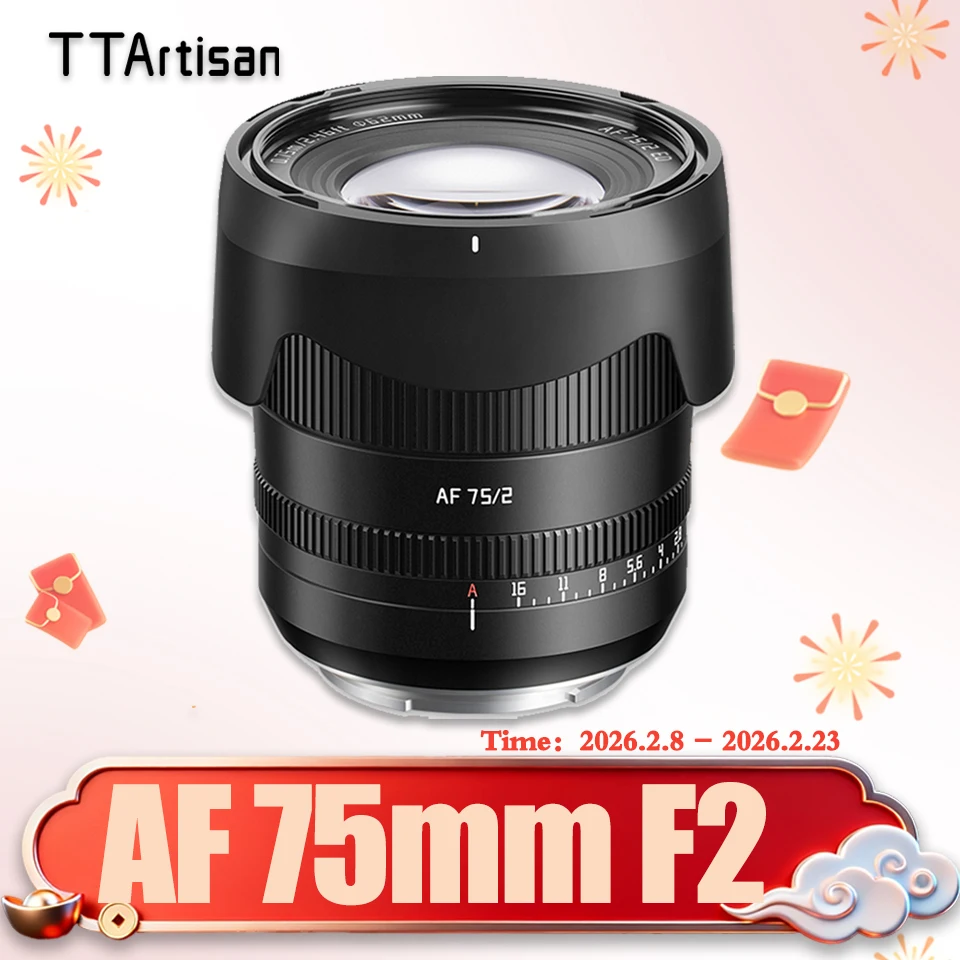 TTArtisan AF 75mm F2 풀프레임 자동 초점 렌즈 (소니 E A6400, A7RIII, ZVE-10, FX30 ...