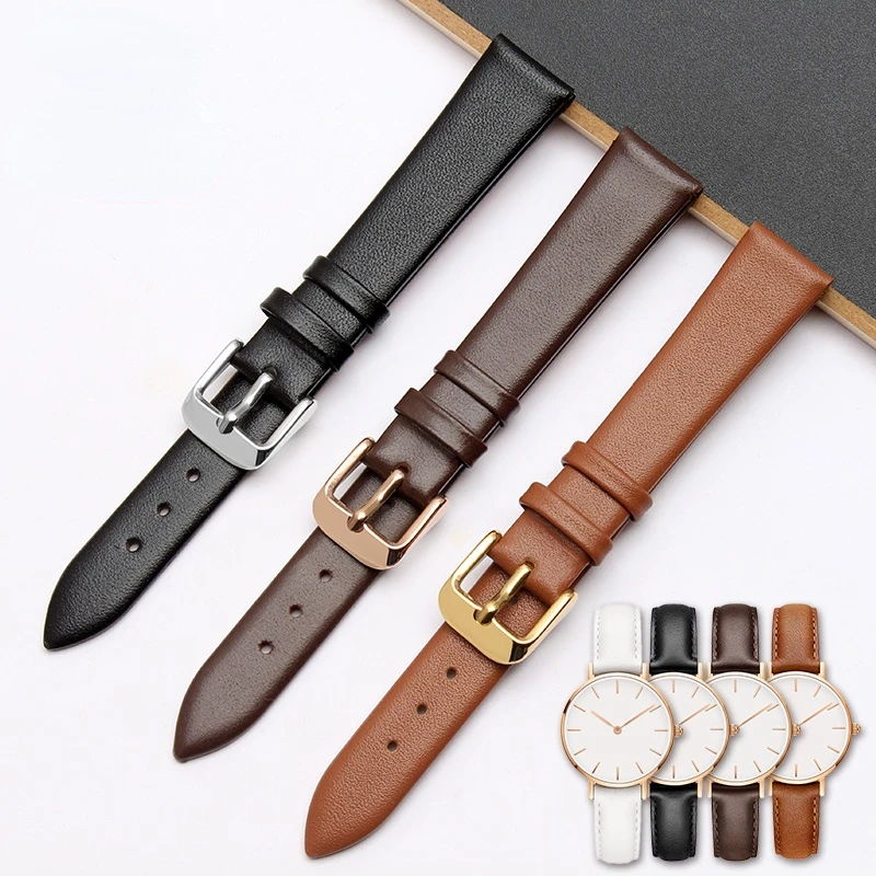 Genuine-Leather-Watchband-Male-Female-for-DW-Watch-Band-Ultra-Thin-Soft ...