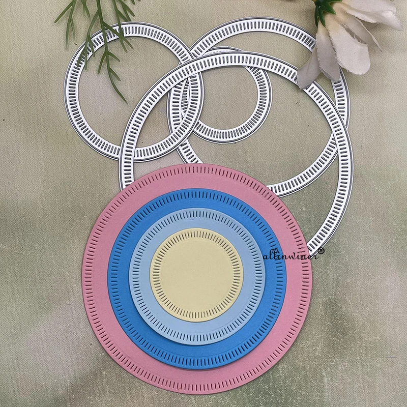 New Dotted Round Frame Metal Cutting Dies For Diy Scrapbooking Album ...