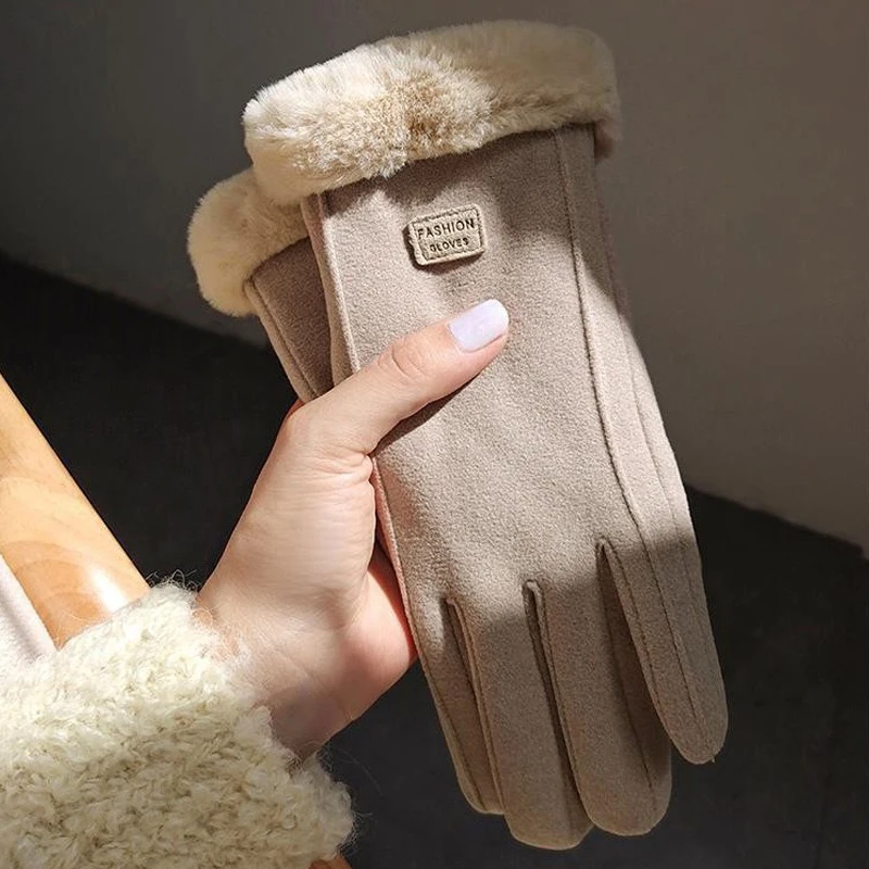 New-Plush-Winter-Women-Gloves-Fashion-Cute-Furry-Warm-Mitts-Full-Finger ...