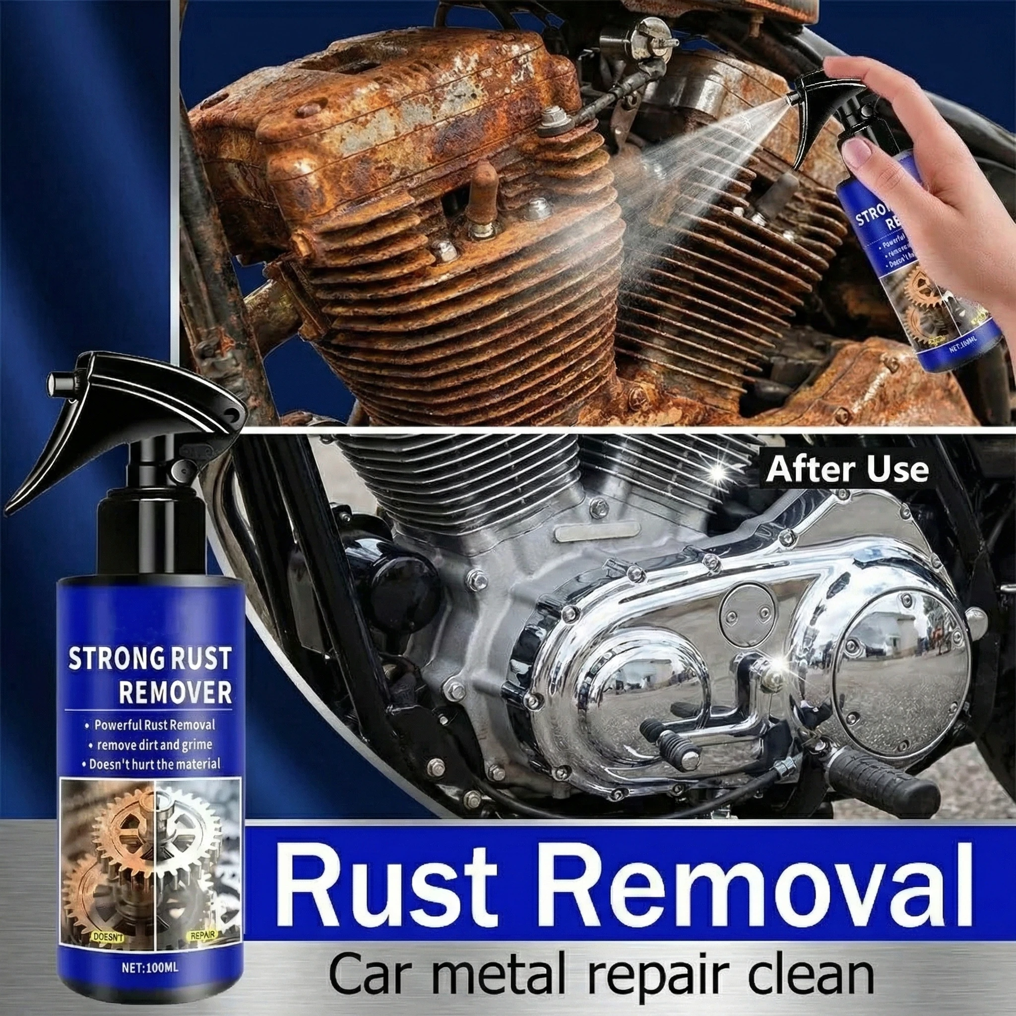 Car Rust Remover Auto Exhaust Pipe Rust Derusting Spray Quickly Car ...