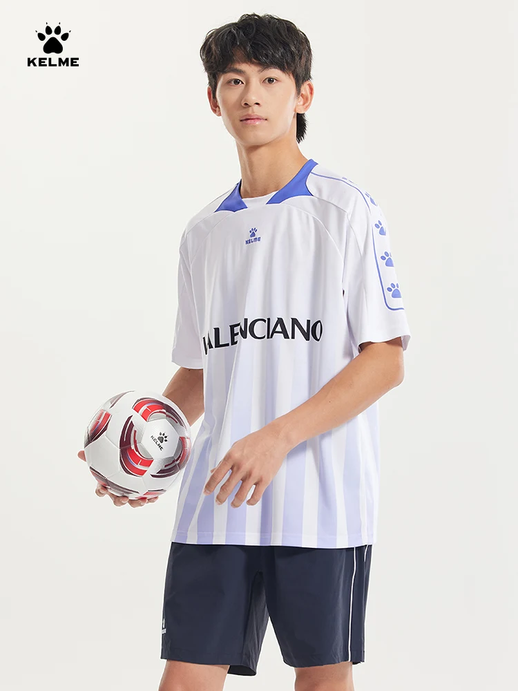 KELME-lapel-soccer-short-sleeve-T-shirt-men-striped-sports-trend-casual ...